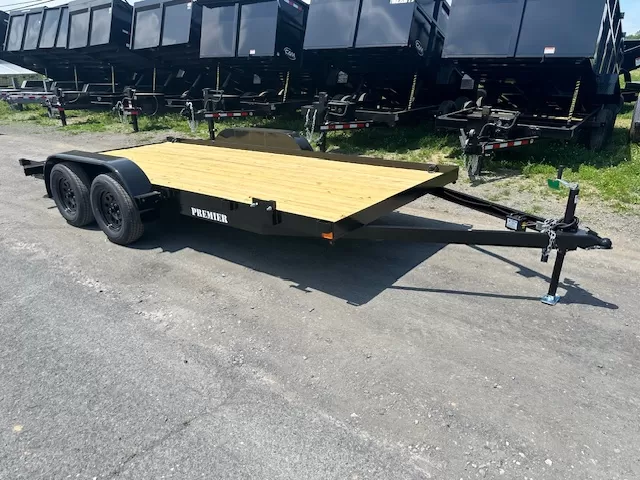 Premier 7 X 16 Open Wood Deck Car Trailer – Slide Out Ramps